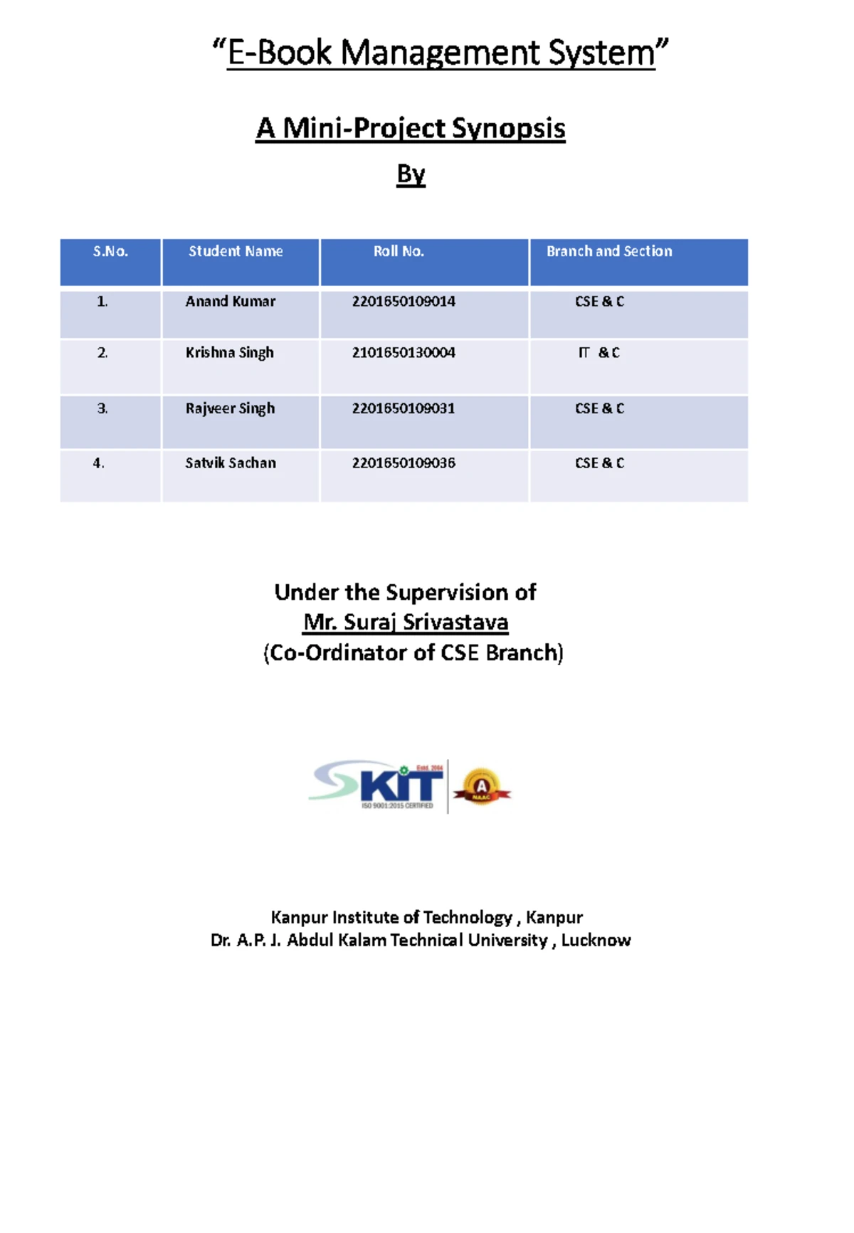 EBOOK MANAGEMENT SYSTEM (B.Tech Project) - Final Report PDF - Studocu