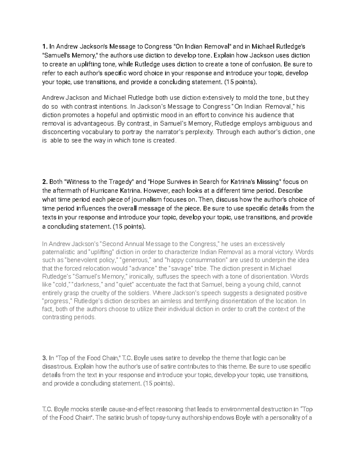 Test TST - Diction and Tone Analysis in Jackson and Rutledge - Studocu