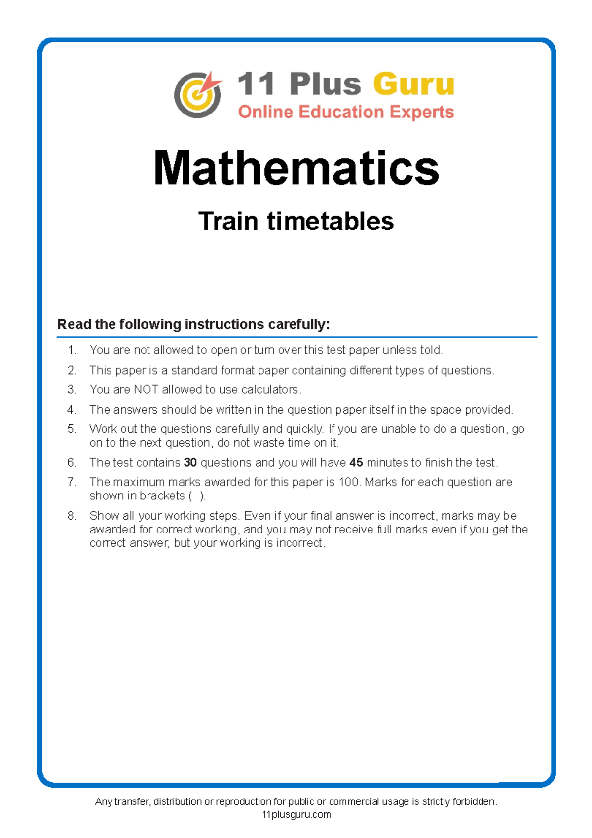 Train timetables using tfl resources - Mathematics Train timetables ...