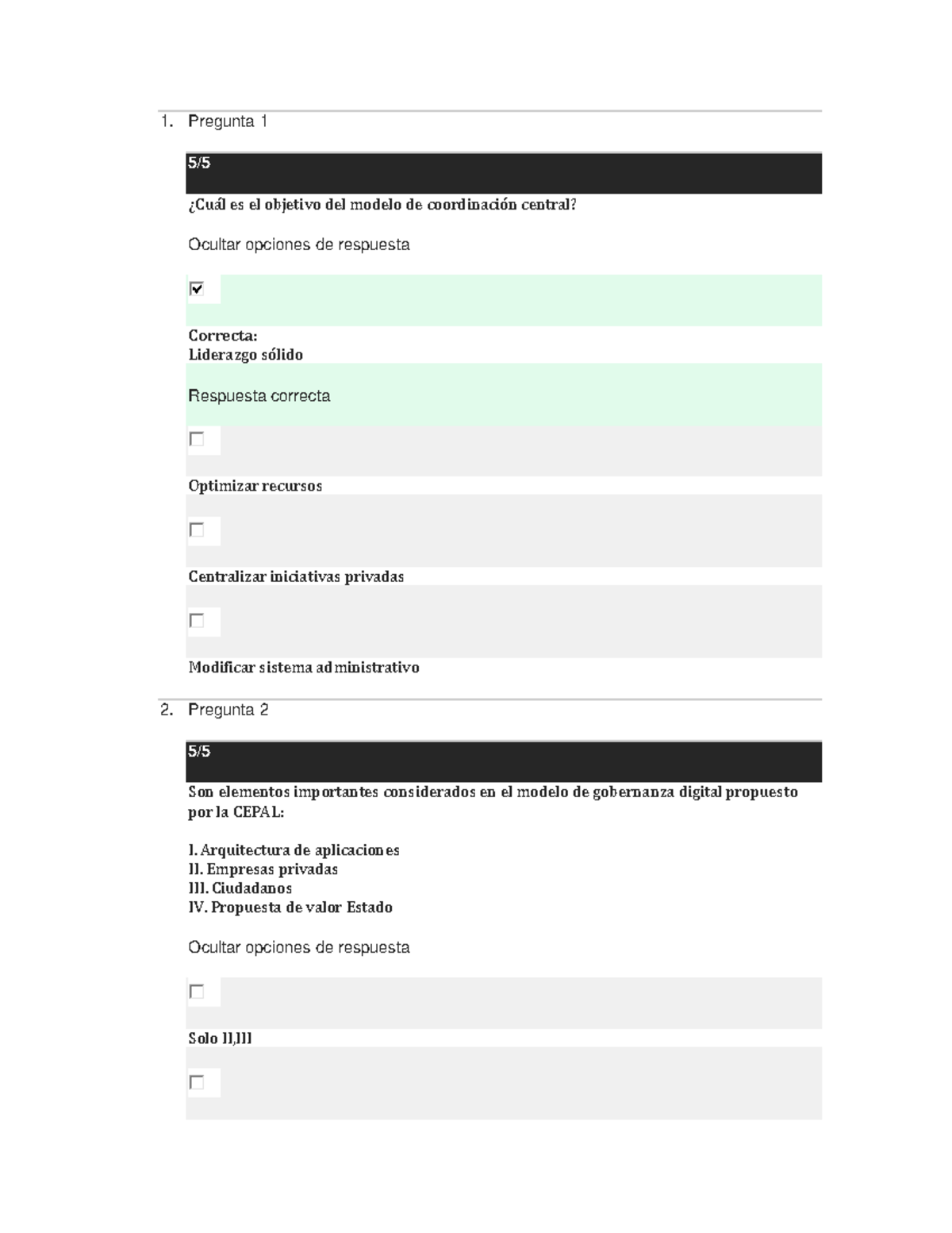 Gobierno Digital 1: Preguntas y Respuestas Clave para el Examen - Studocu