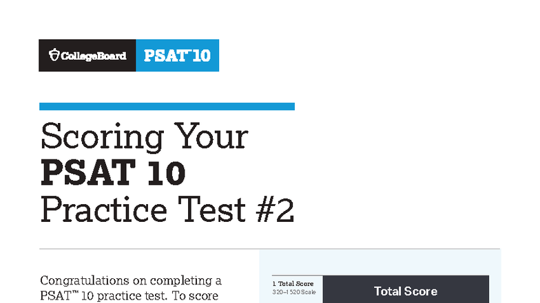 Psat 10 practice test 2 scoring guide - Scoring Your PSAT 10 Practice ...