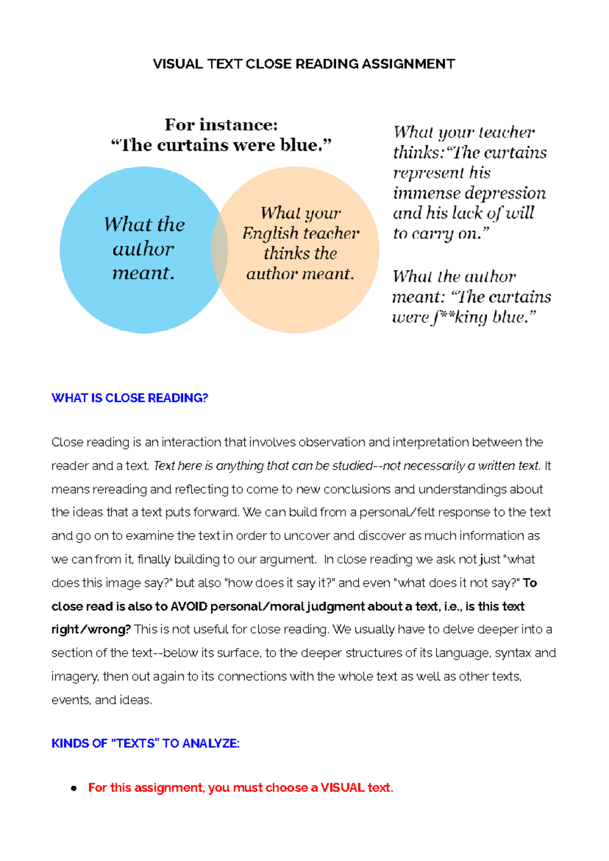 Visual Text Close Reading Assignment: Exploring Political Themes - Studocu