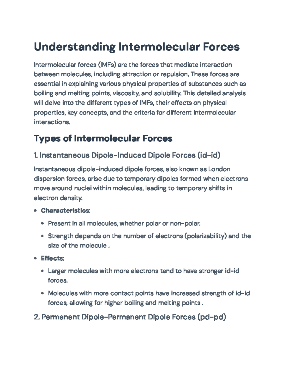 Understanding Intermolecular Forces: Types and Effects on Substances ...