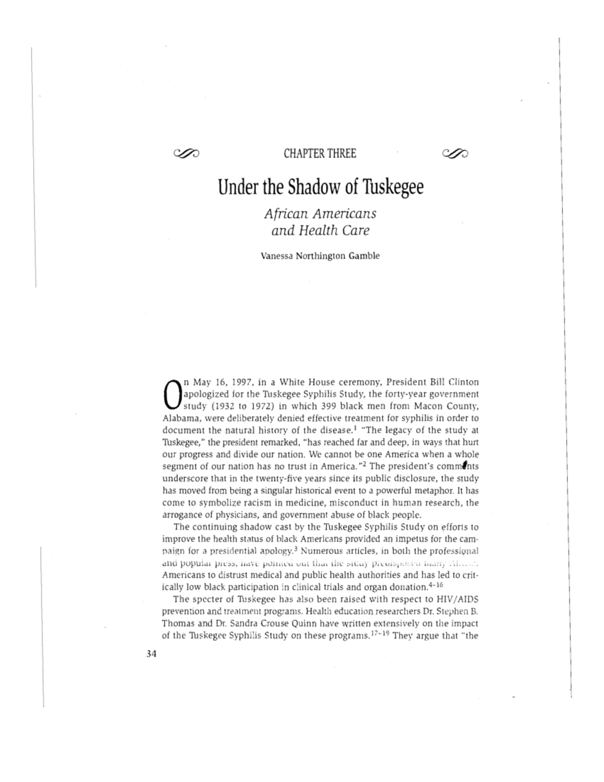 Reading #19 - CHAPTER THREE Under the Shadow of Tuskegee African ...