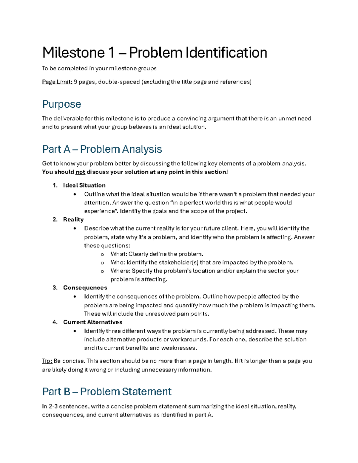 Milestone 1: Problem Identification and Analysis for Group Project ...