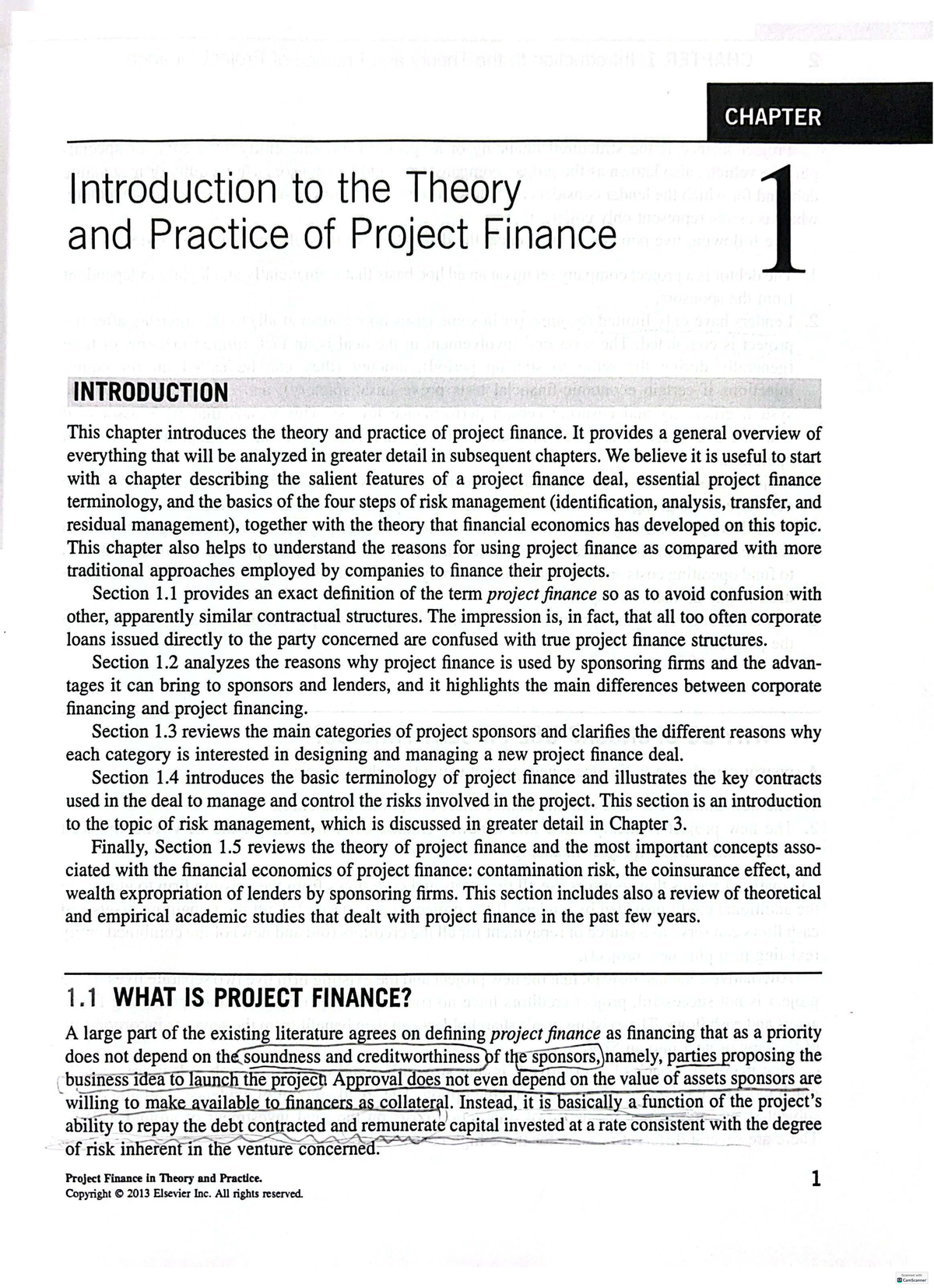 CHAPTER 1: Introduction to Project Finance Theory and Practice - Studocu