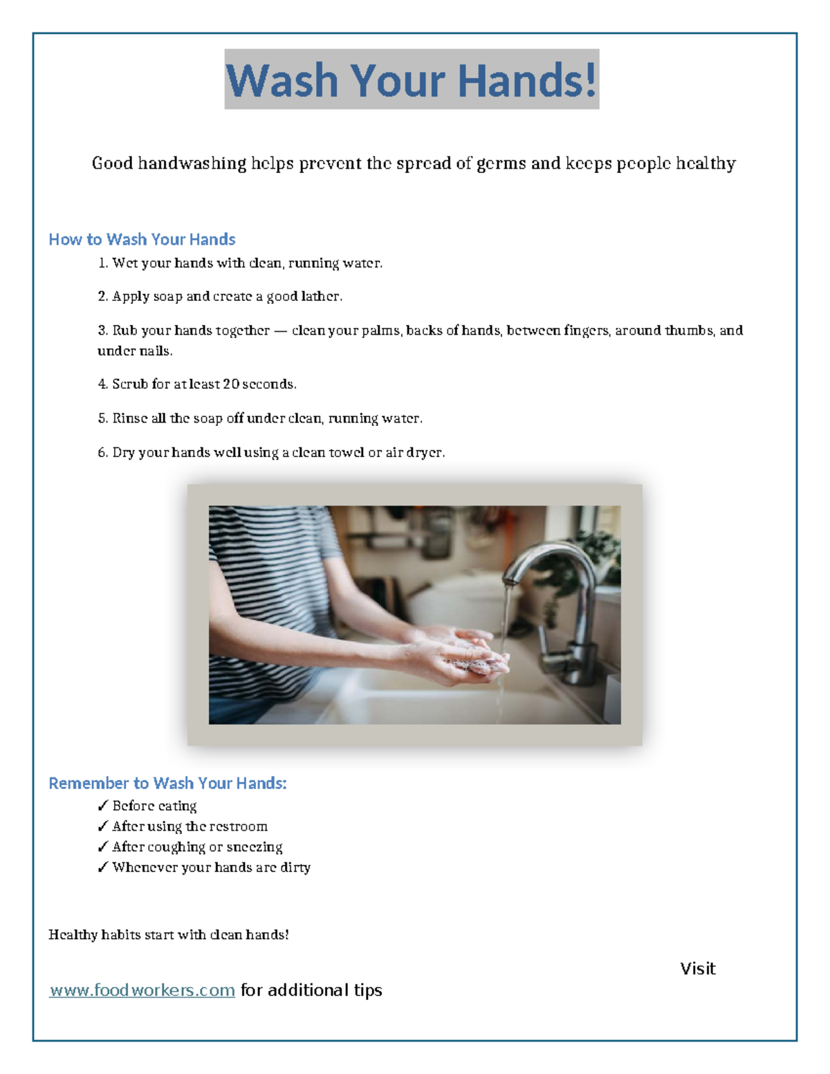 Hand Hygiene Tips: Effective Handwashing Techniques - Studocu