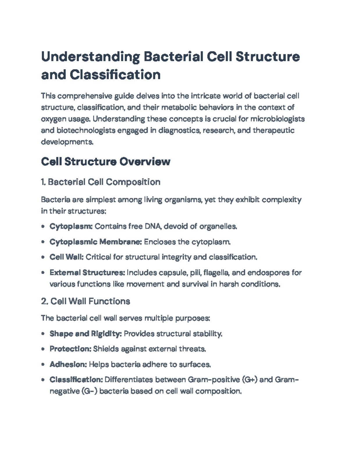 Bacterial Cell Structure & Classification Overview for Microbiology ...