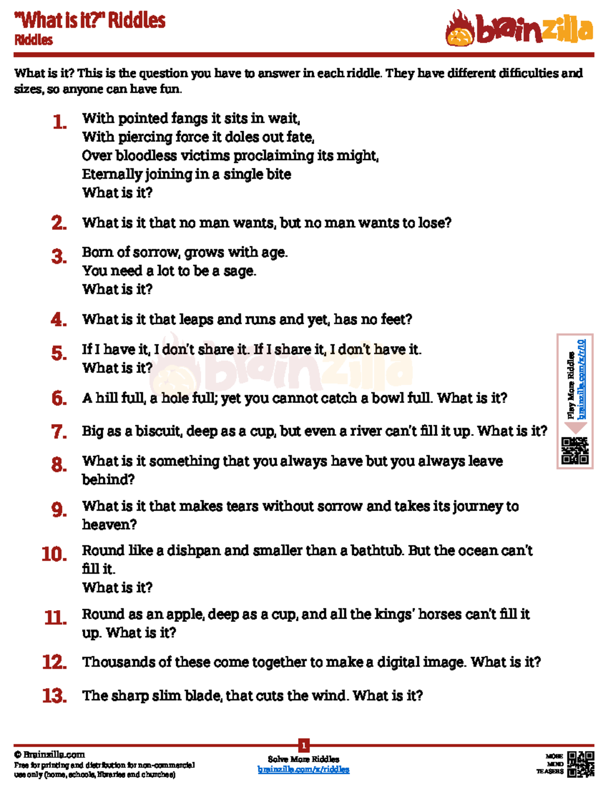 Riddles Riddles: Fun Mind Teasers and Answers (Quiz) - Studocu