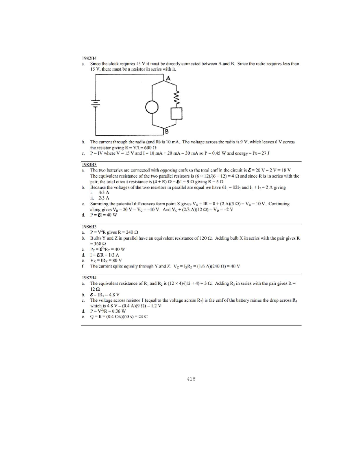 1982B4 Circuit Analysis Answer Key - Studocu