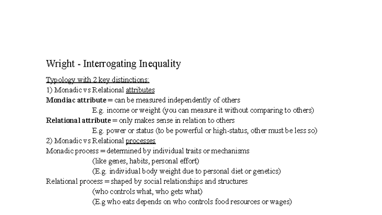 Sociology Midterm Study Notes: Inequality Typology & Key Concepts - Studocu