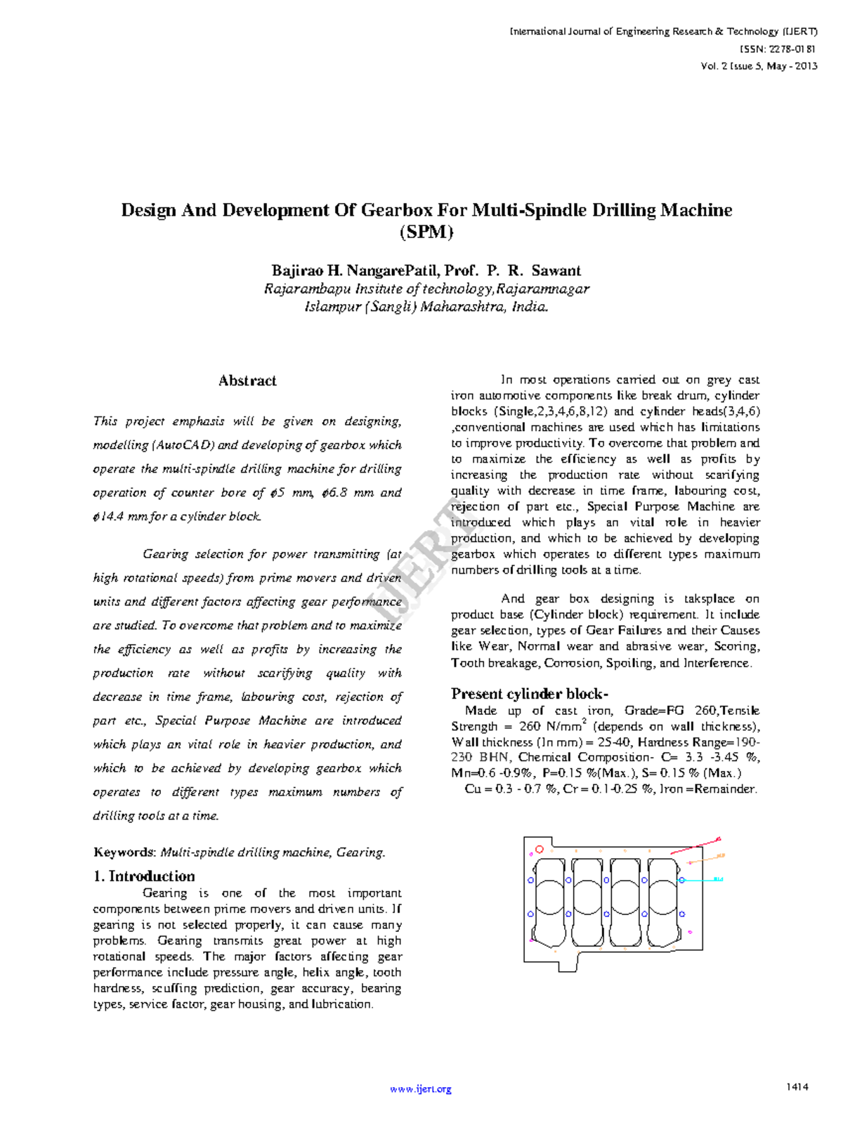 Design and development of gearbox for multi spindle drilling machine ...