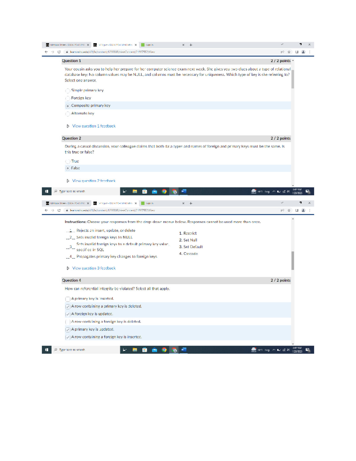 Dad220 Module 3 Quiz Review: Key Concepts in Relational Databases - Studocu
