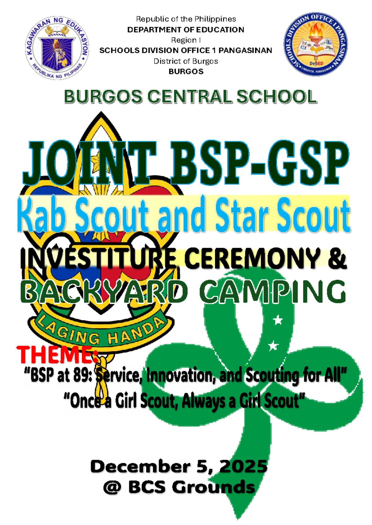 BSP Day Camp 2025 Invitation Program: A Celebration of Scouting - Studocu