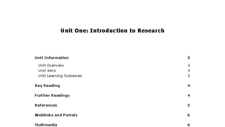HIN4801 Introduction to Research: Unit 1 Overview and Key Concepts ...