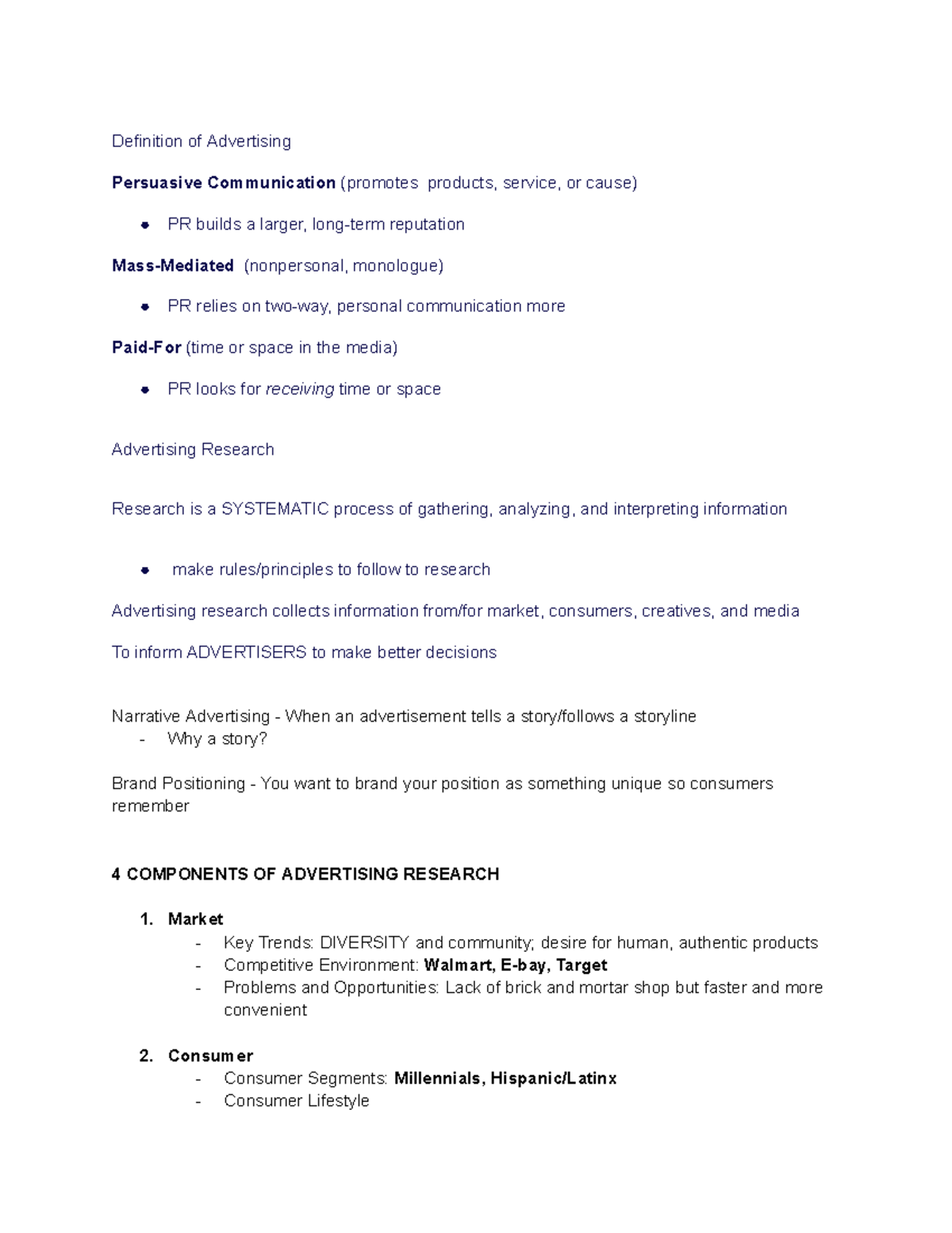 Advertising Research Concepts and Strategies - STATS Overview - Studocu