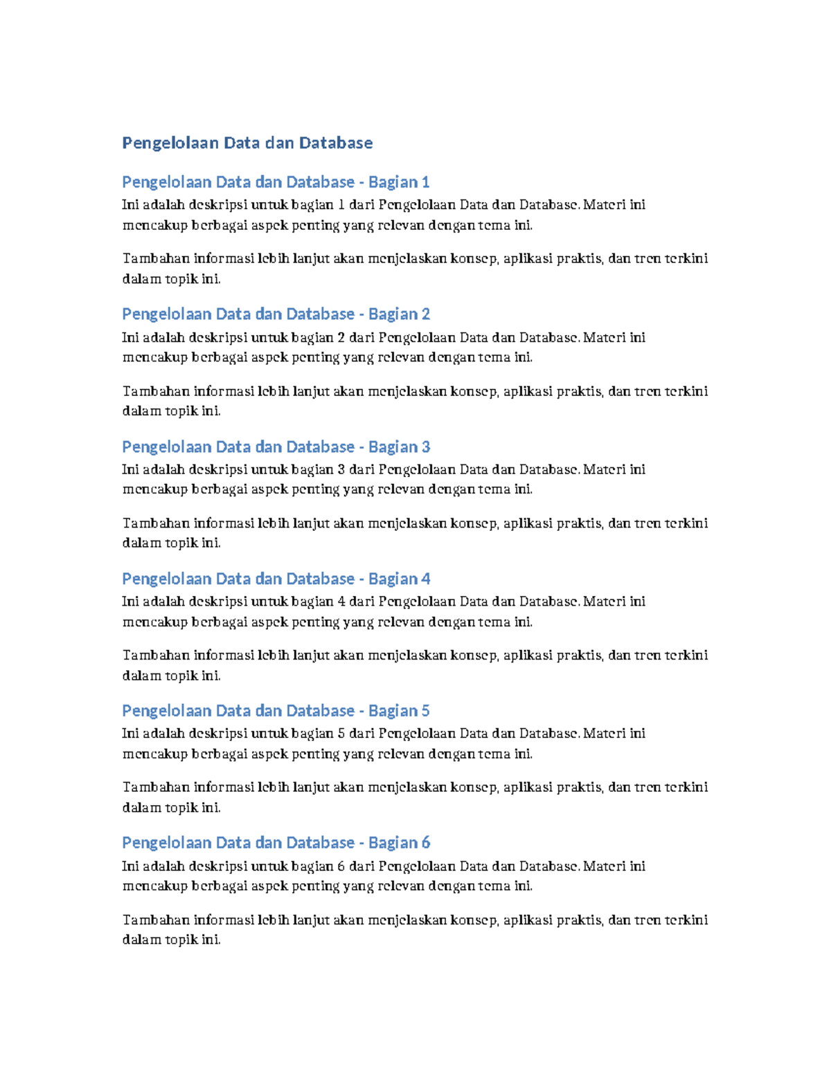 Pengelolaan Data dan Database: Material Lengkap untuk Semua Bagian ...