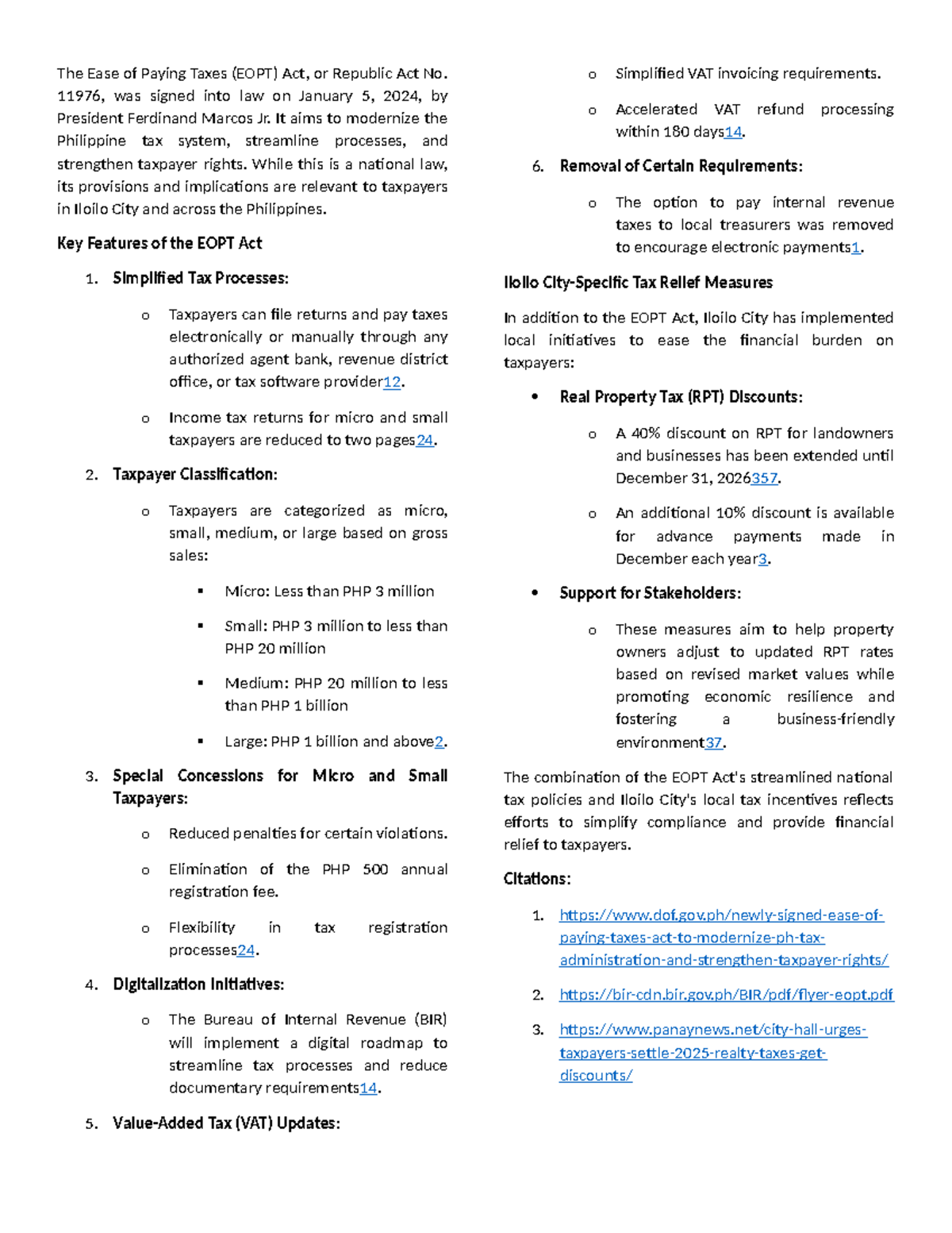 Research Study: Impacts of EOPT Act (RA 11976) on Taxpayers in Iloilo ...