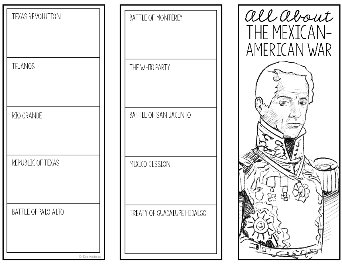 Mexican American War Brochure Project Pages - © Elle Madison The ...