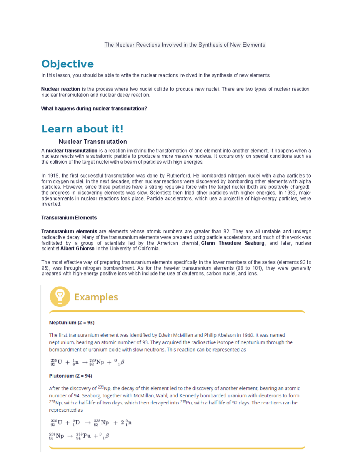 Nuclear Reactions for Synthesis of New Elements: Detailed Study Notes ...