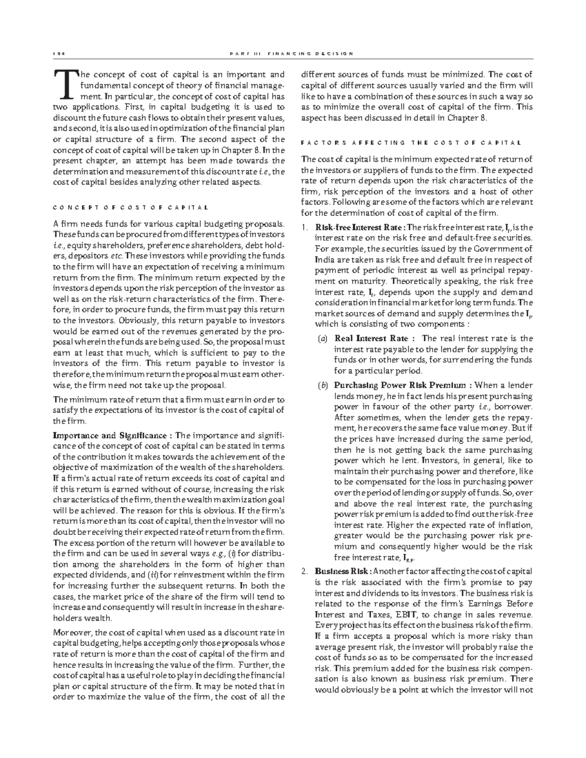 Cost of Capital Analysis: Key Concepts and Applications (FIN 101) - Studocu