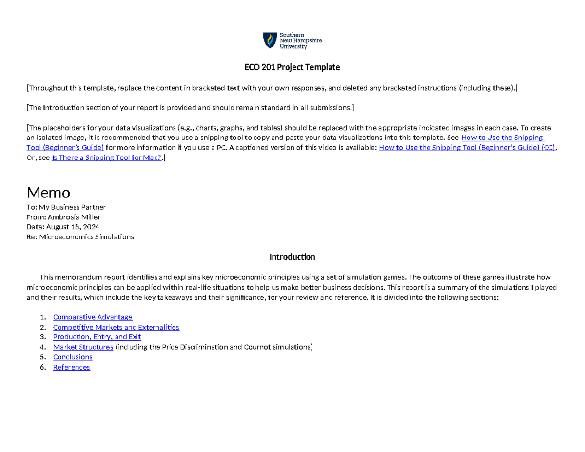 ECO 201 Project - course work - ECO 201 Project Template [Throughout ...