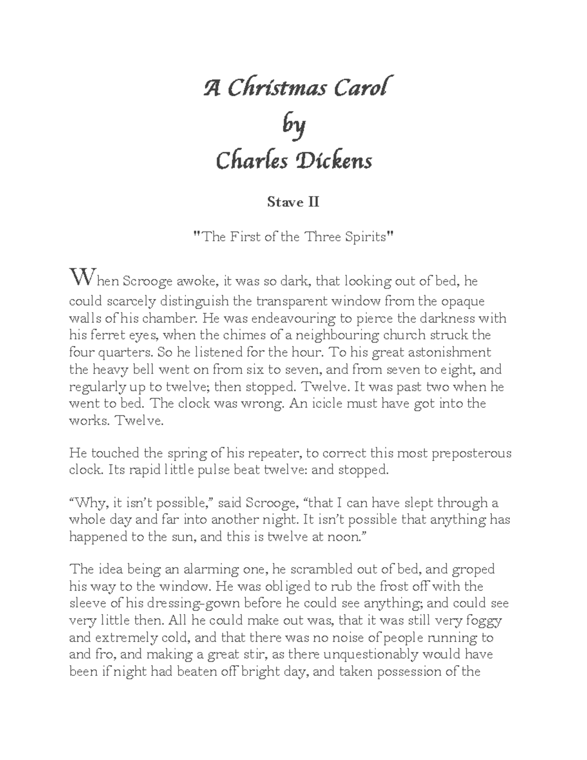 A Christmas Carol: Stave II Analysis and Summary - Studocu