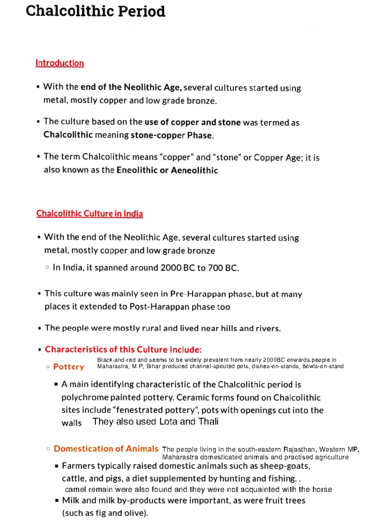 Chalcolithic Period: Key Cultures and Contributions (Copper Age Notes ...