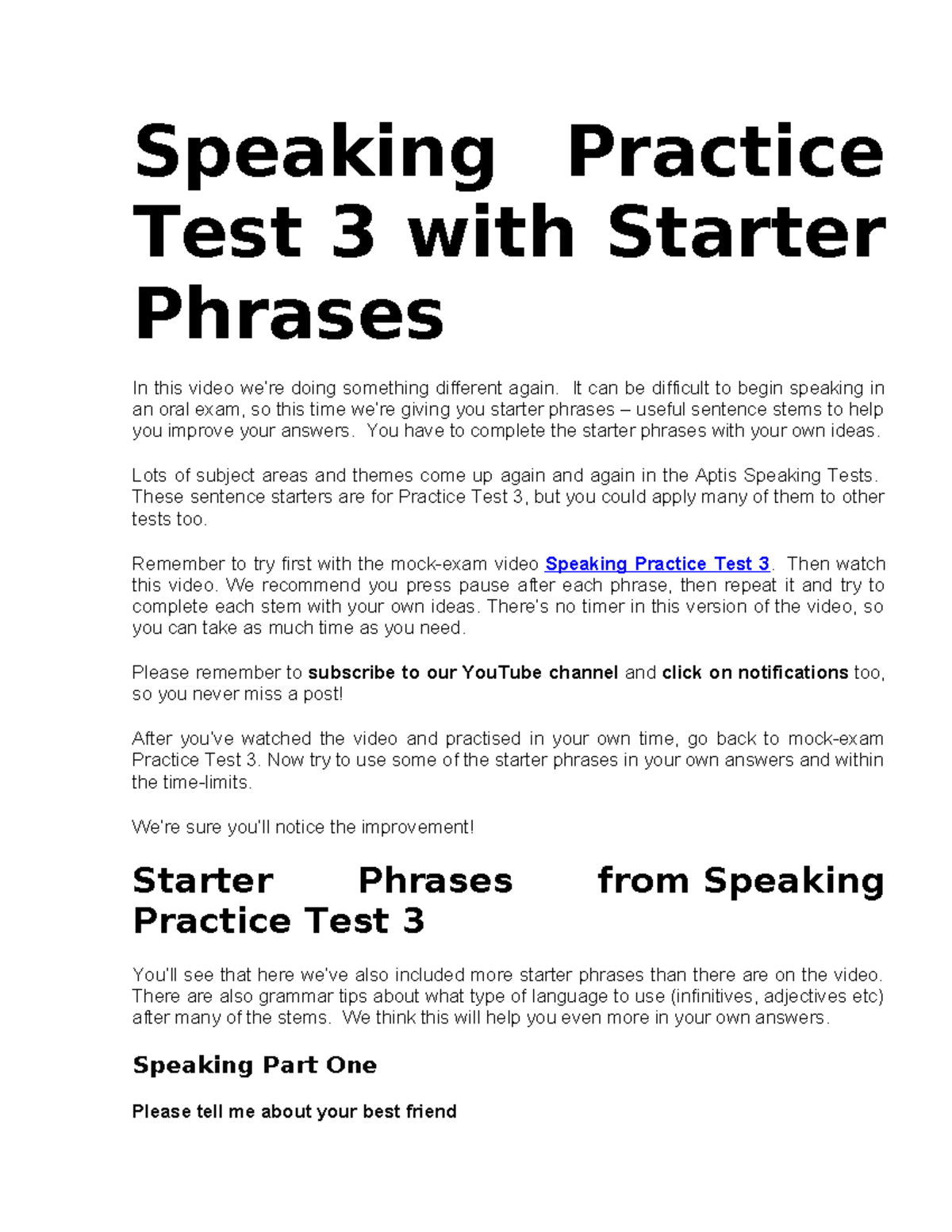 Speaking Sample 3 - learning english - Speaking Practice Test 3 with ...