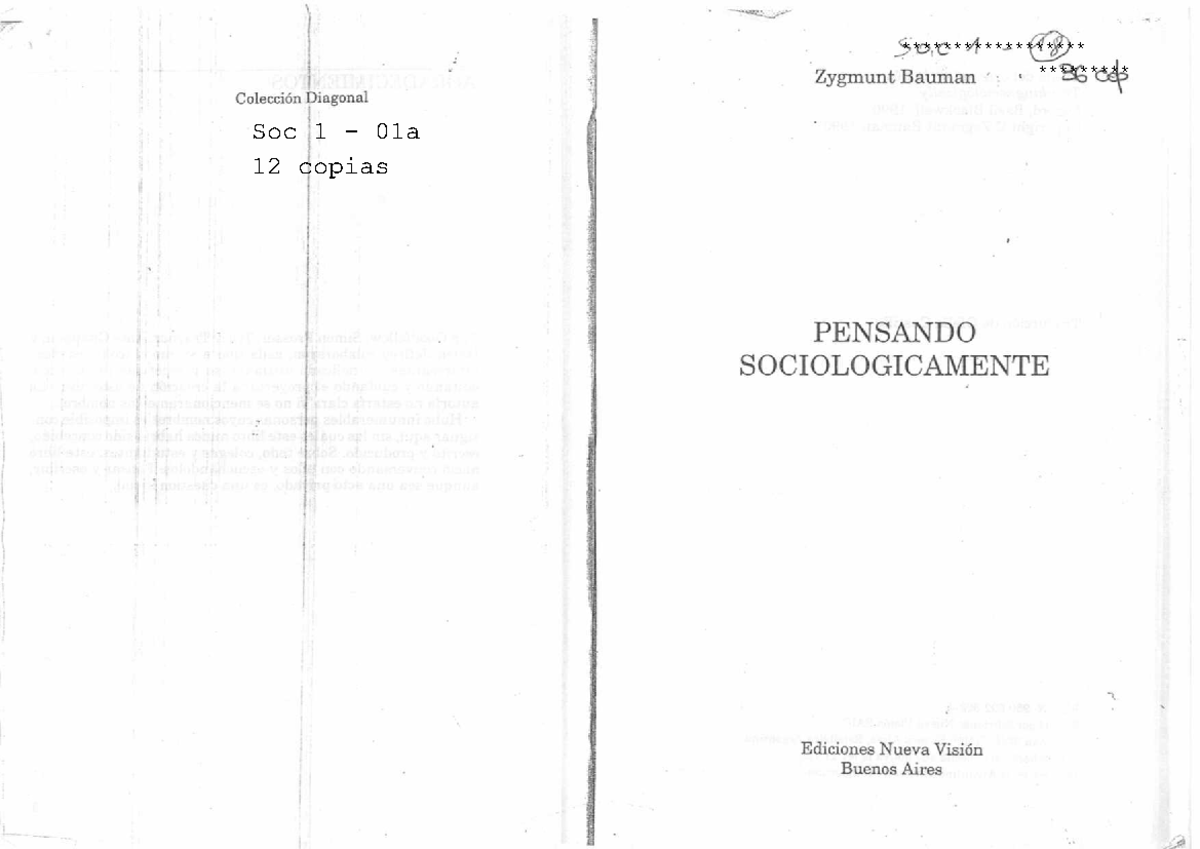 U1. Bauman: Pensando Sociológicamente (7-24) - C Pol - Studocu