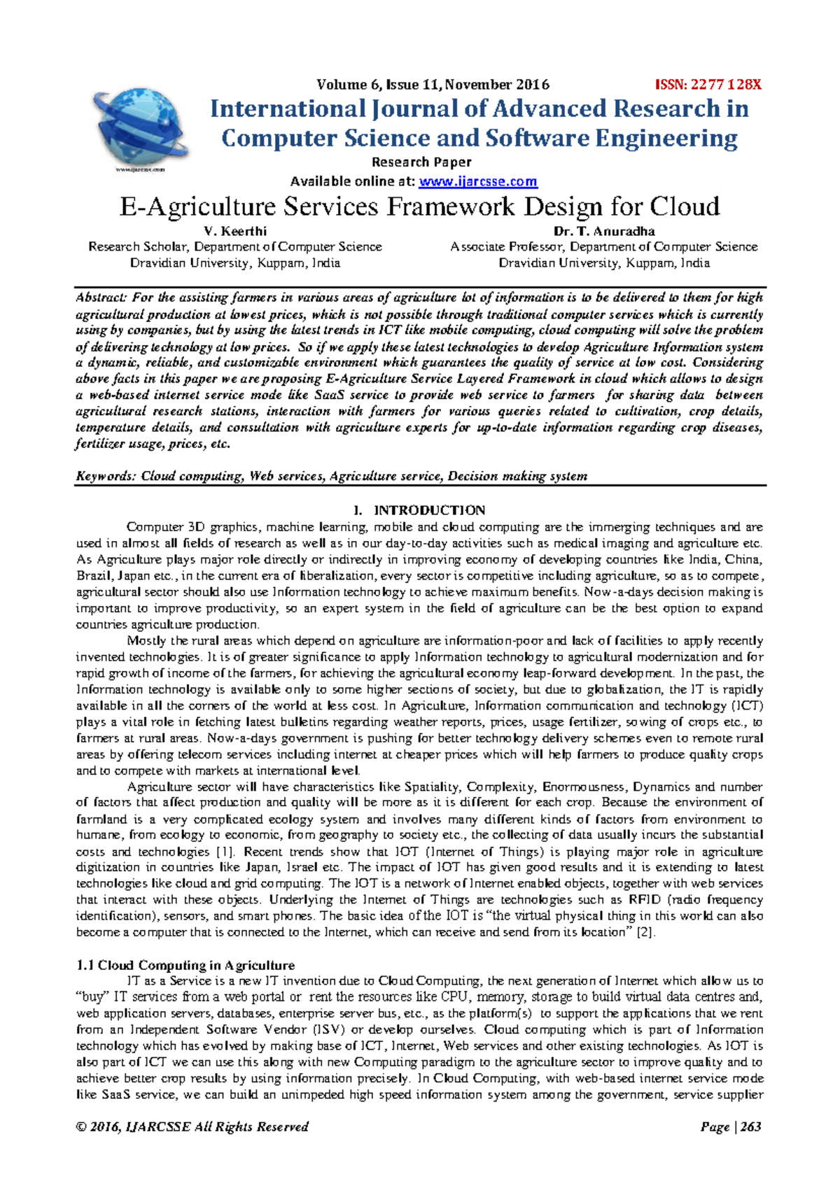 Designing a Cloud-Based Services Framework for Agriculture (CS-101) - Studocu