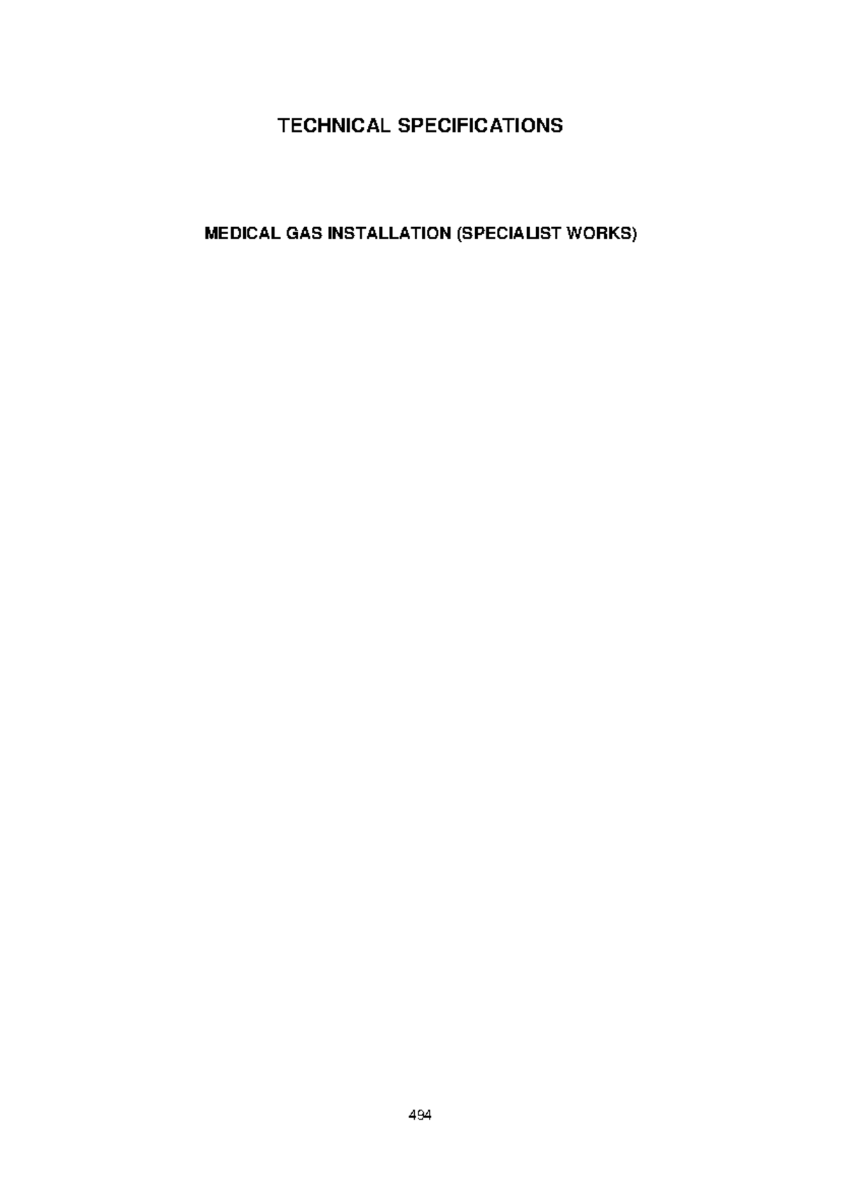 Glenred PHC Medical Gas Installation Specifications 494 - Studocu