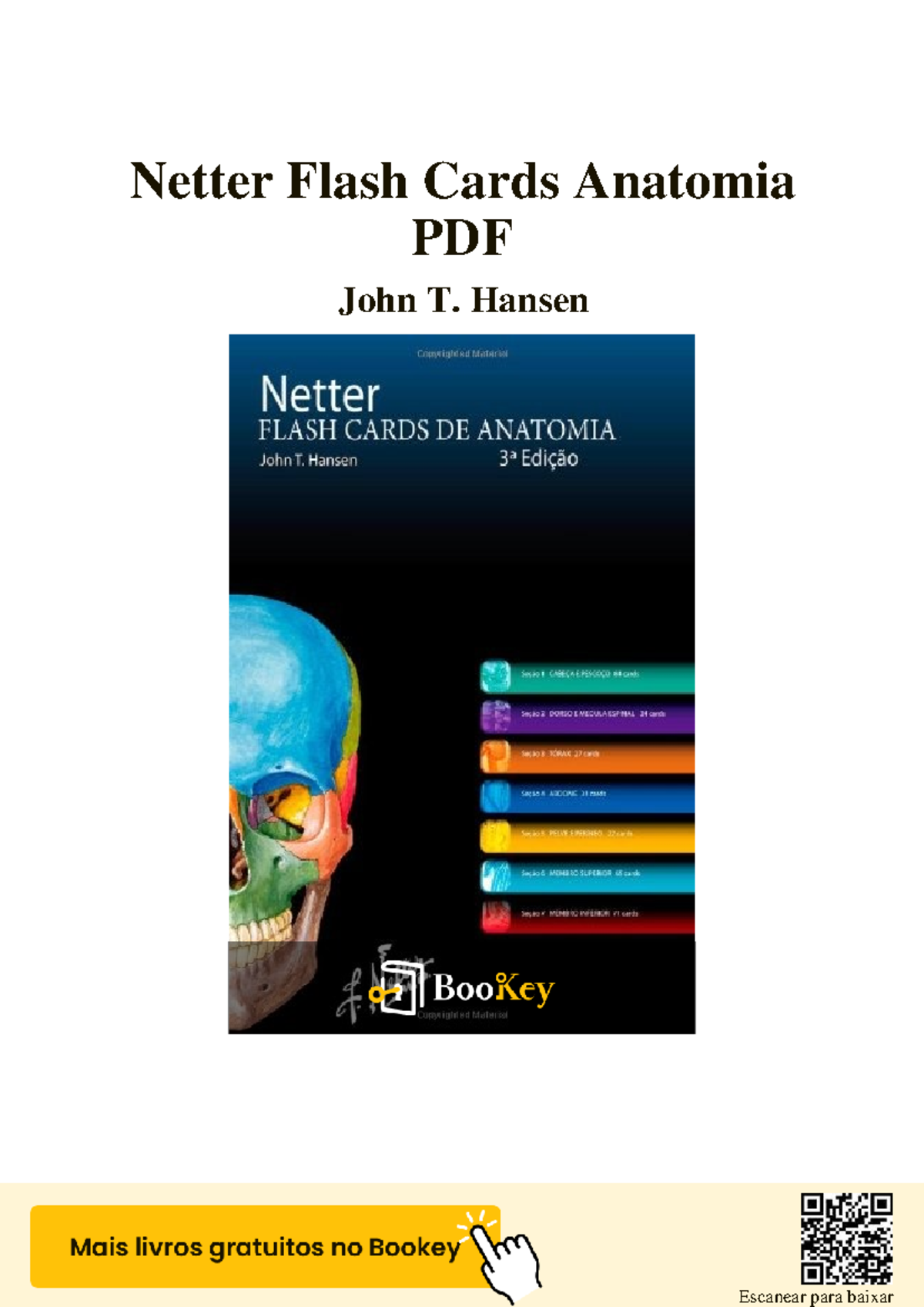 Netter Flash Cards Anatomia: Resumo e Insights Clínicos - Studocu