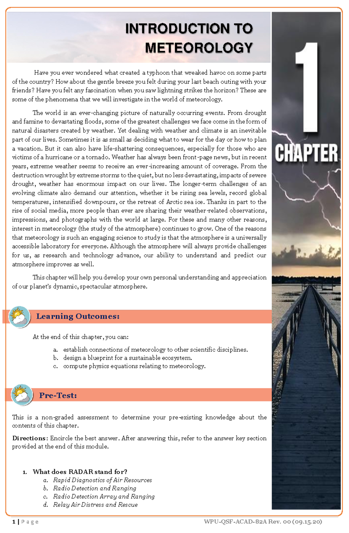 Meteorology Module 1: Exploring Atmosphere and Weather Dynamics - Studocu