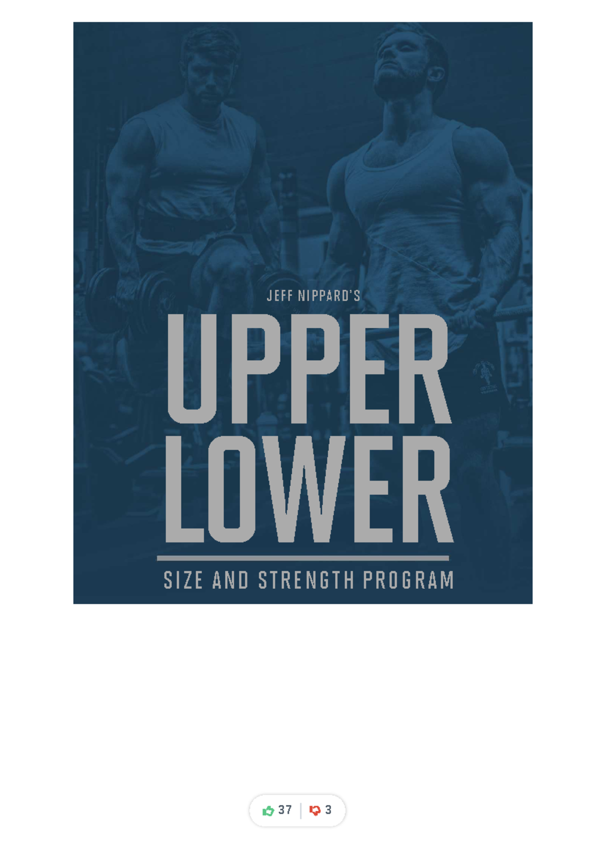 JEF F N IP S UPPER LOWER SIZE & STRENGTH PROGRAM 373: Training Guide ...