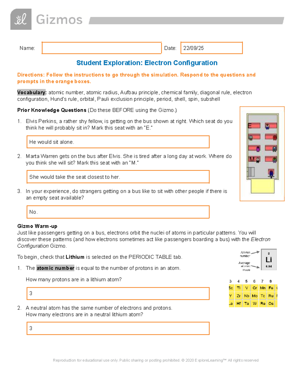 Electron Configuration Worksheet (CHEM 101) - Studocu