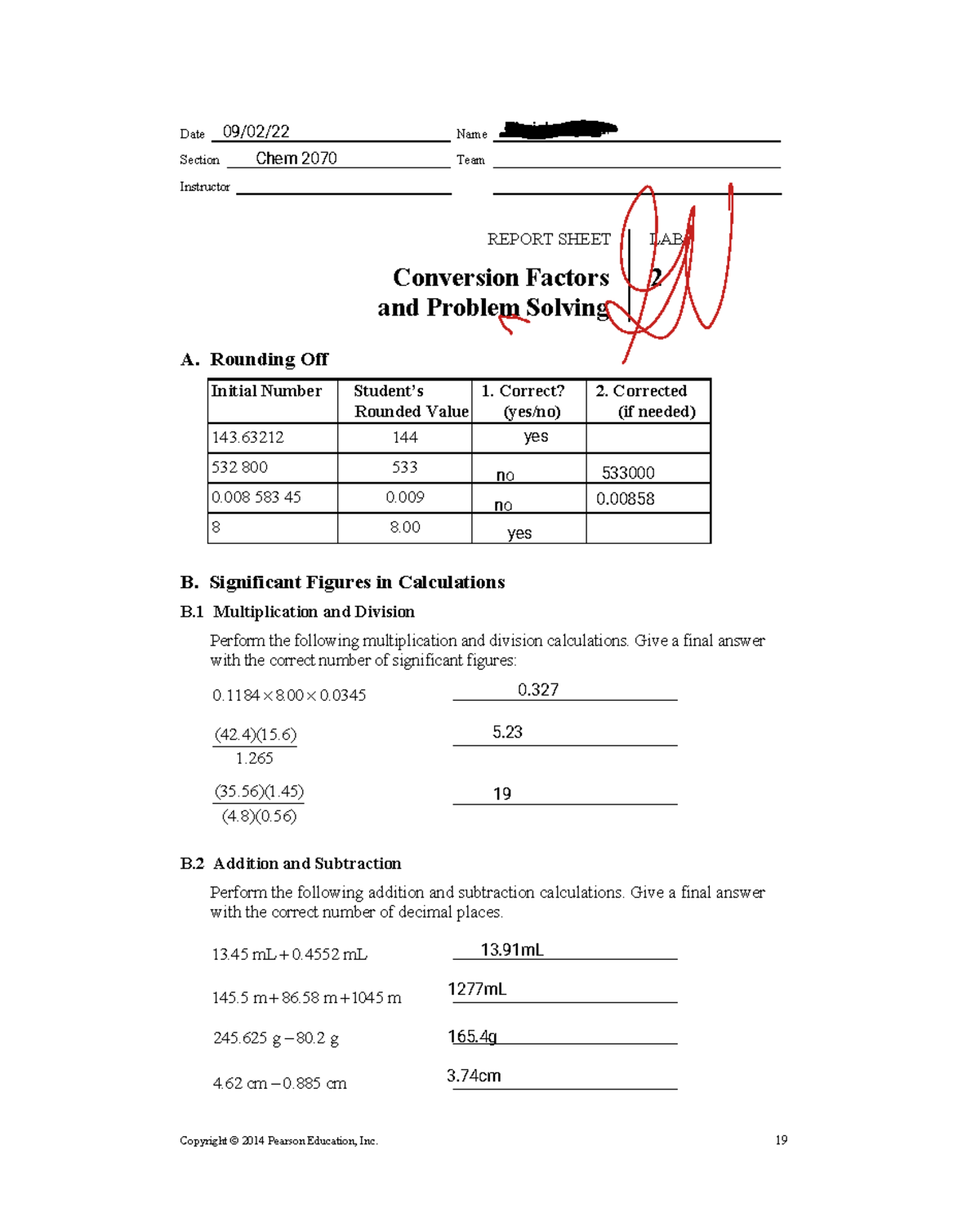 LAB 2 & 3: Measurement & Conversion in Chemistry (Chem 2070) - Studocu