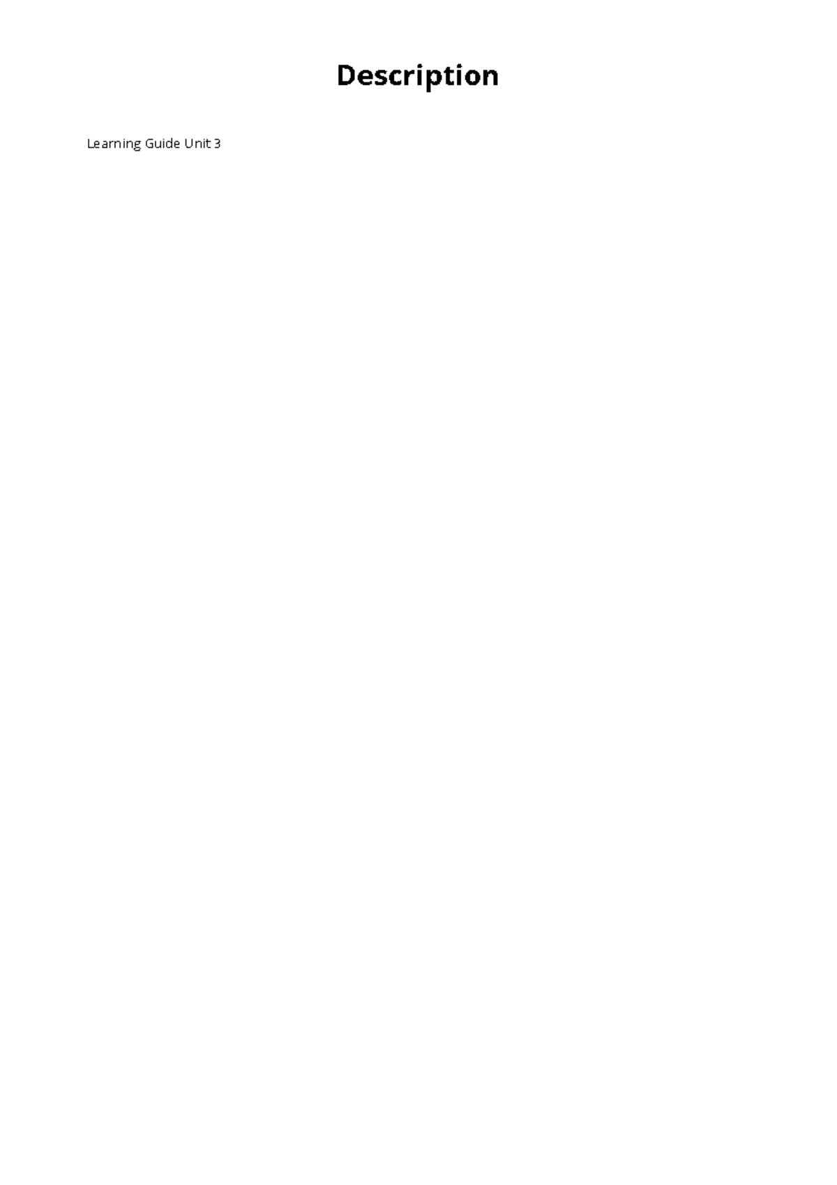 Learning Guide Unit 3 - Description Learning Guide Unit 3 Table of ...