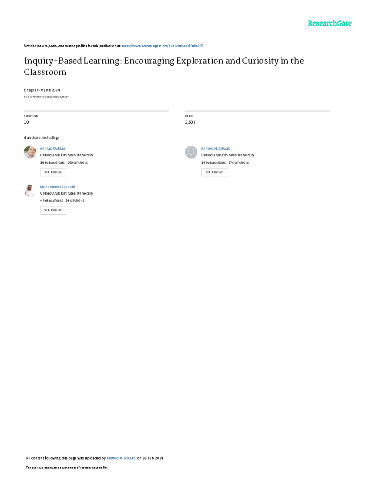 Inquiry-Based Learning-Encouraging Explorationand Curiosityinthe ...