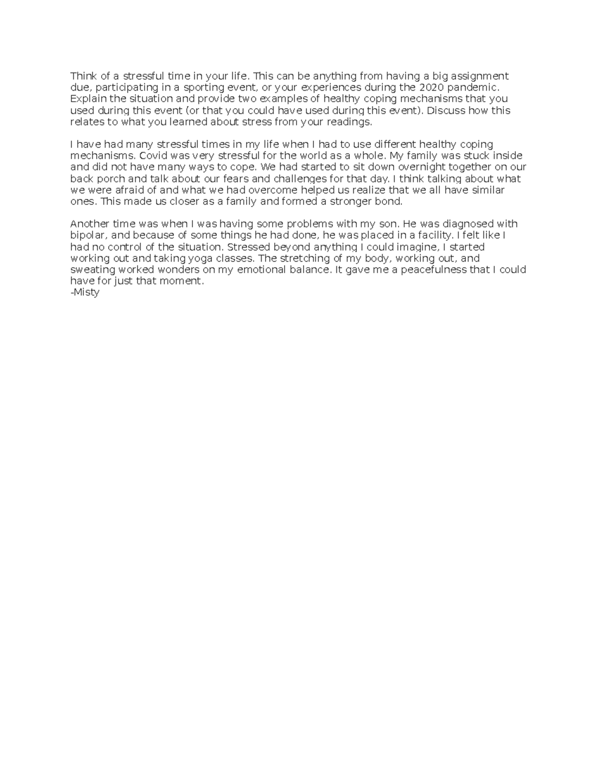 Topic 4 DQ2 - Coping with Stressful Life Events - Studocu