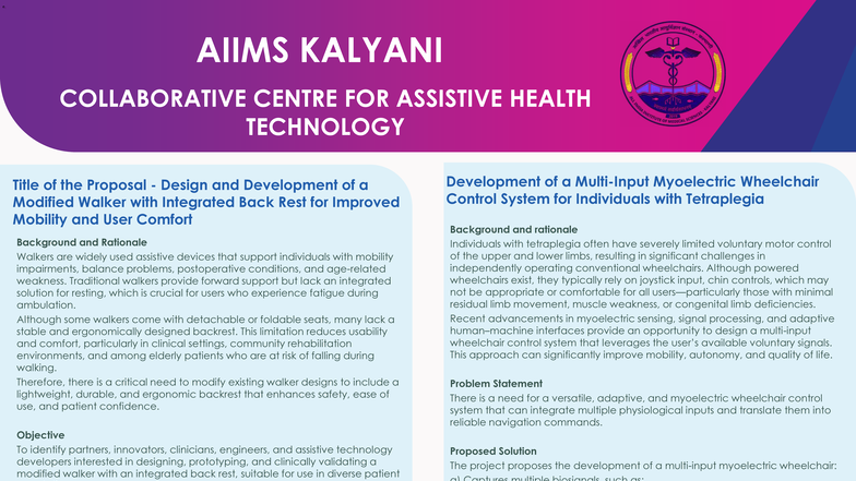 AIIMS Kalyani Proposal: Modified Walker with Backrest for Mobility ...