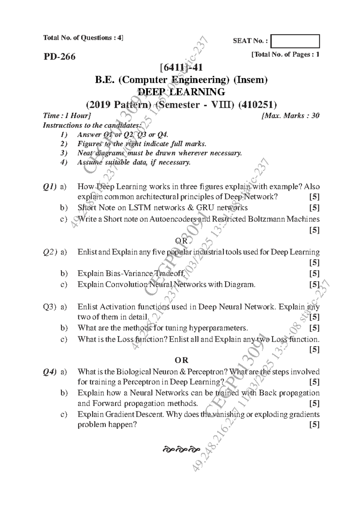 DL 2025 - Deep Learning In-Semester Question Paper - Studocu