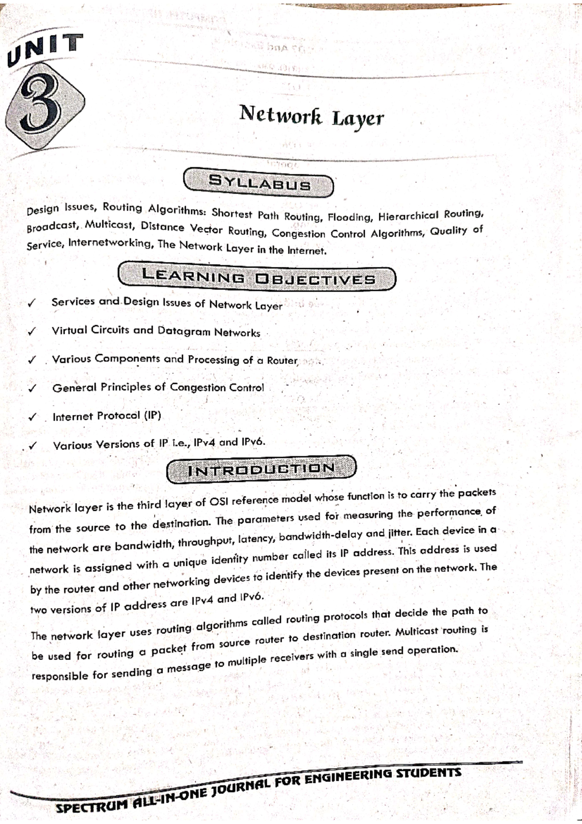 Computer Networks (CN) UNIT 3 - UNIT Network Layer SYLLABUS Design ...