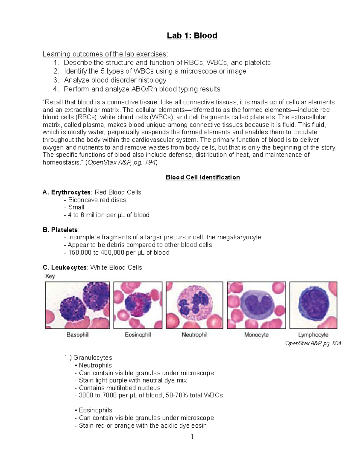 AP2 Lab 1: Blood Analysis and Typing Techniques SP21 Final - Studocu