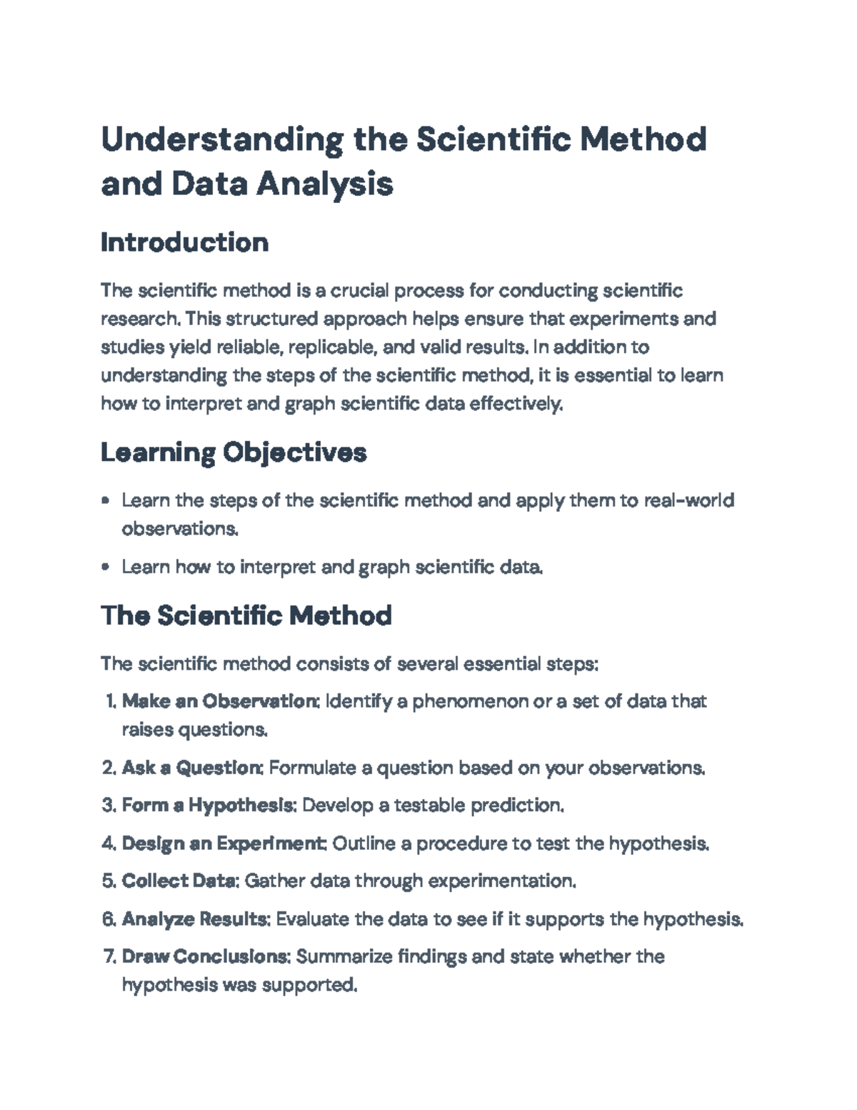Understanding the Scientific Method & Data Analysis (SCI 101) - Studocu