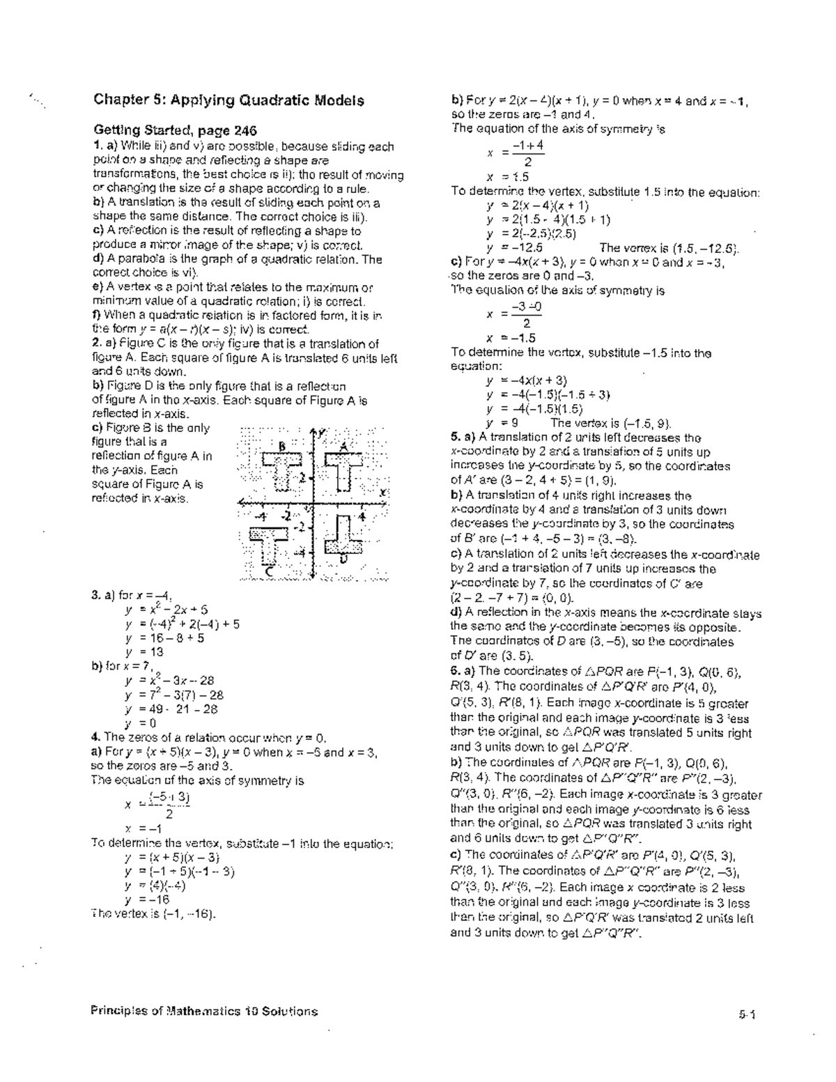 MPM 2D Chapter 5 Solutions - Chapter 5: Applying Quadratic Models b ...