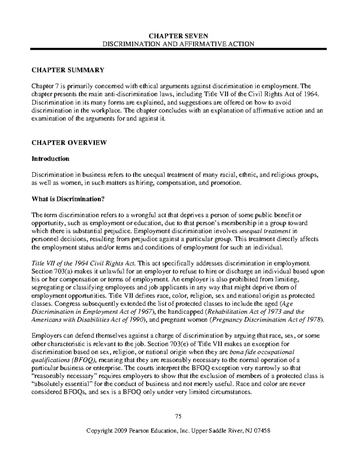 Discrimination and Affirmative Action: Ethical Insights (Chapter 7 ...