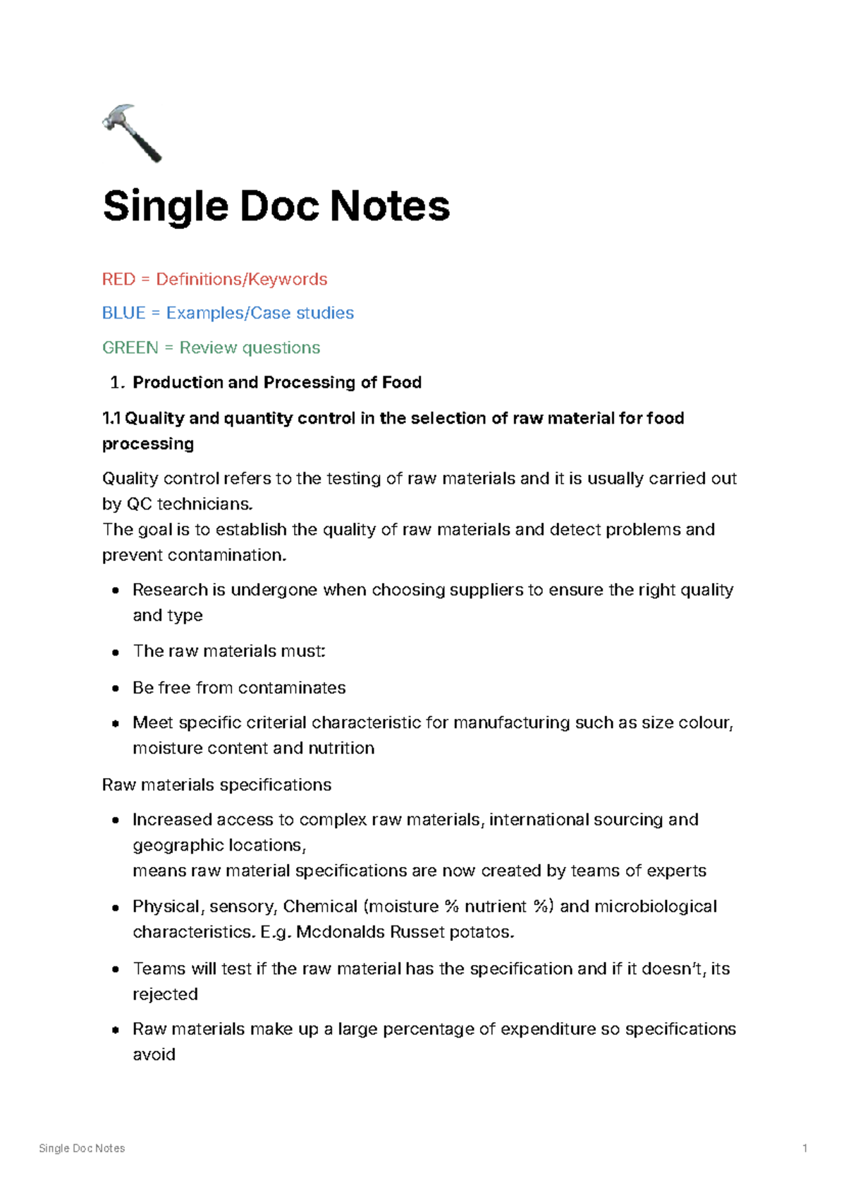 Food Manufacture HSC Notes: Production, Processing & Preservation ...