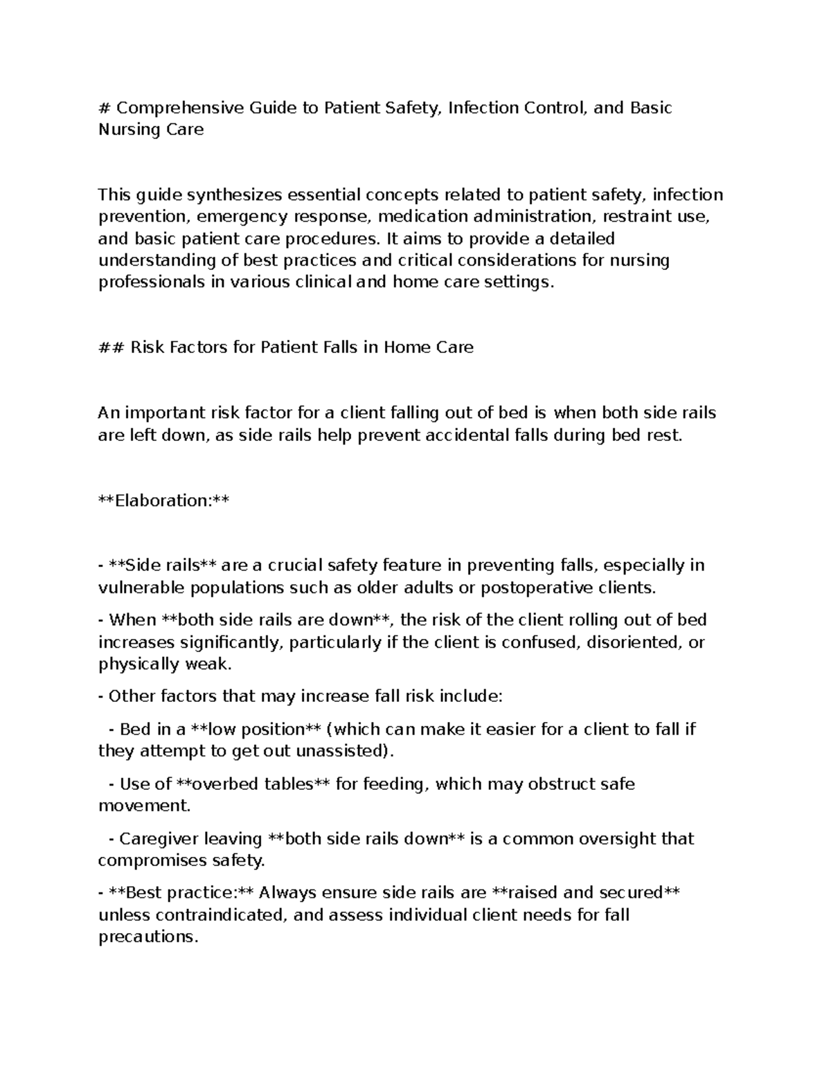 Comprehensive Guide to Patient Safety & Infection Control (Nursing 101 ...