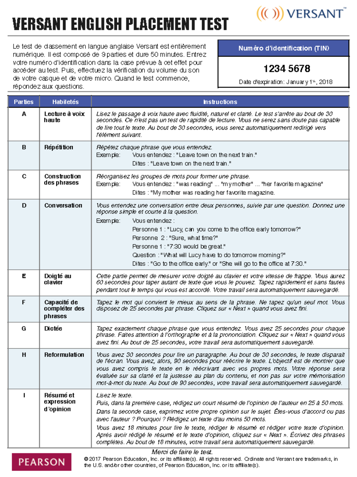VEPT Test Paper: Évaluation des Compétences en Français - Studocu